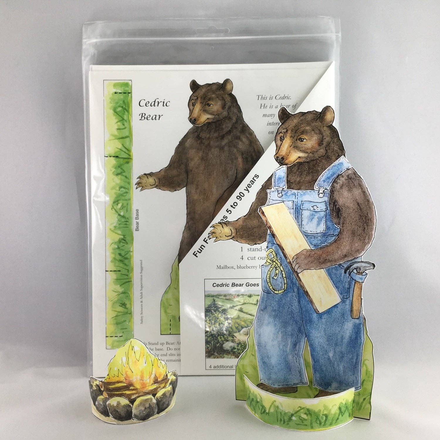 Cedric Bear Paper Doll Kit – The Net Loft